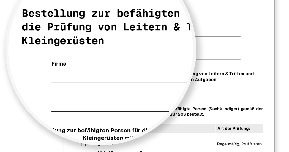 Bestellung Befahigte Person Regalprufung