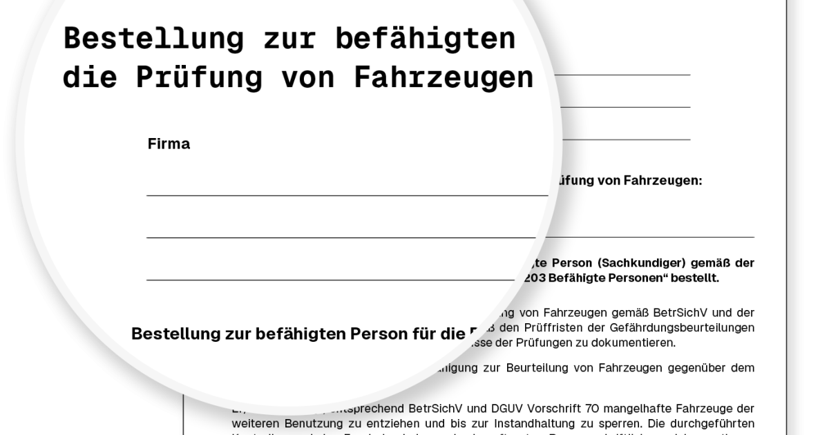 Bestellung Befahigte Person Regalprufung