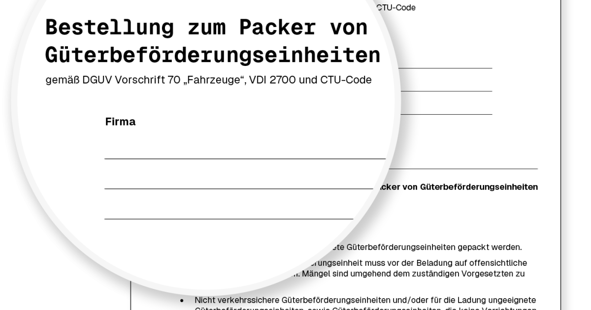 Schriftliche Bestellung zum Packer von CTU – PDF-Vorlage nach CTU-Code